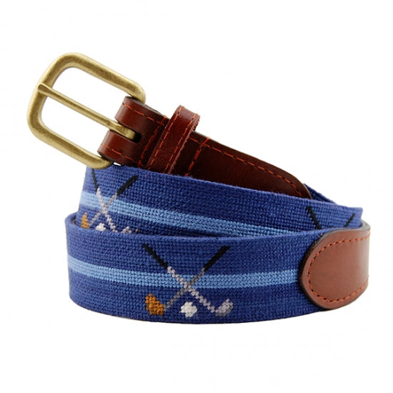 Smathers & Branson Crossed Clubs Needlepoint Classic Navy Belt – Julian's